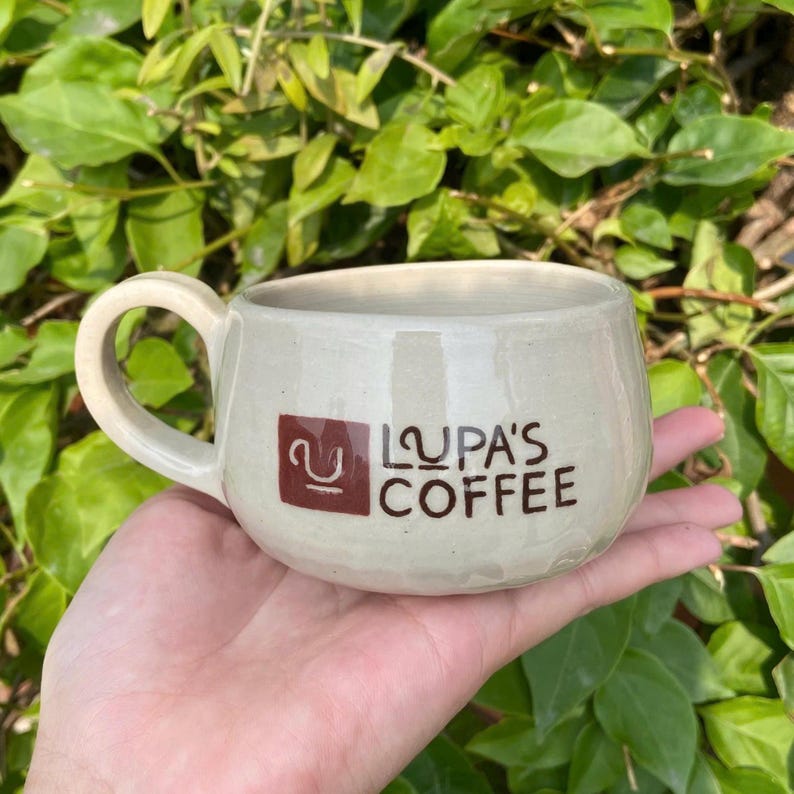 Hand-thrown & Hand-painted Logo Mug (custom) - Etsy