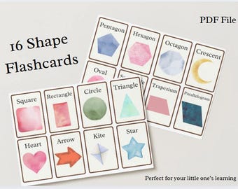Printable Geometric Shapes Flashcards | Educational Cards for Toddlers ...