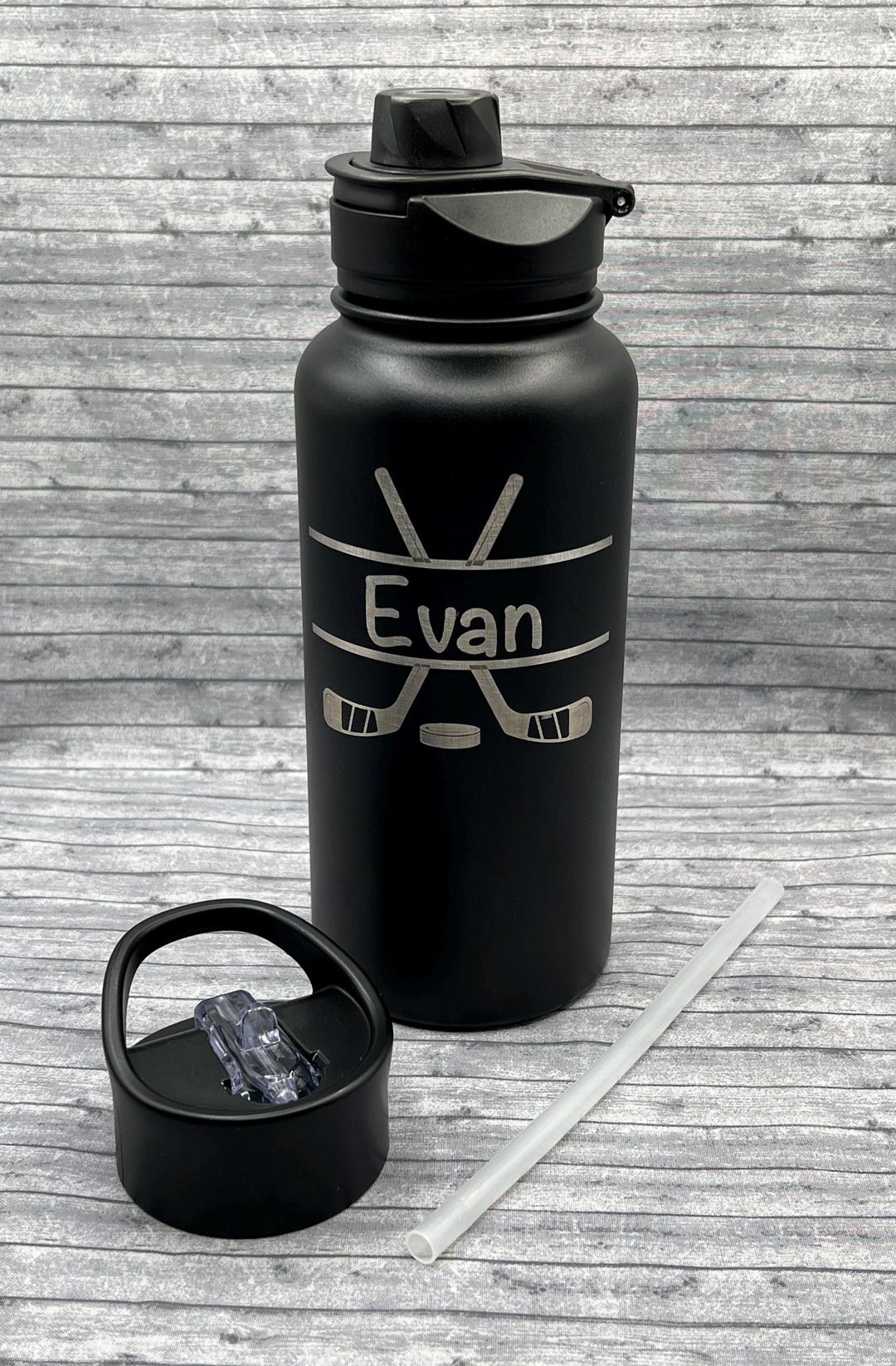 Personalized 22oz. Double-sided Hockey Water Bottle - Etsy