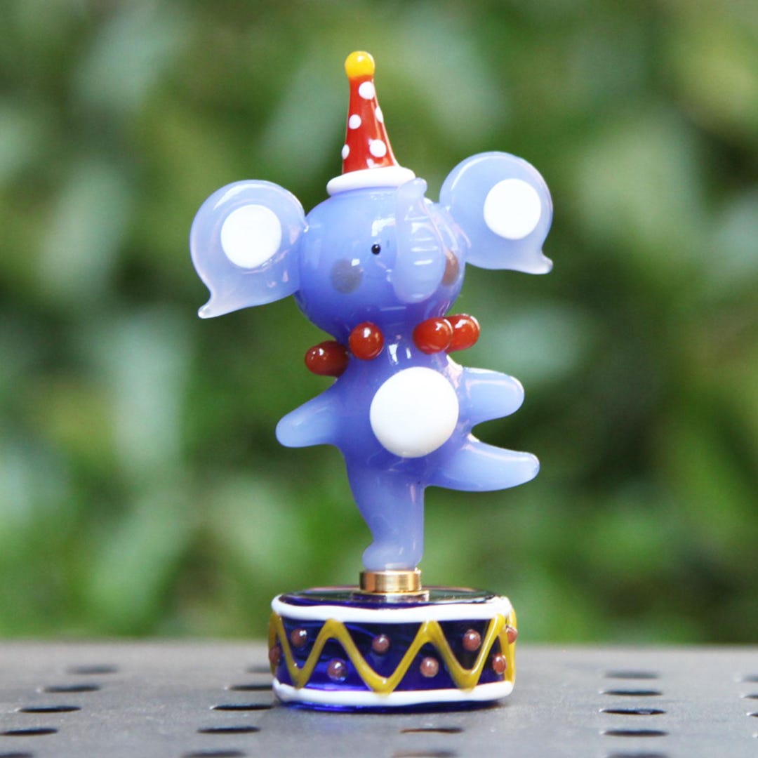 Whimsical Glass Circus Elephant Carousel – Spin of Joy for Desks ...