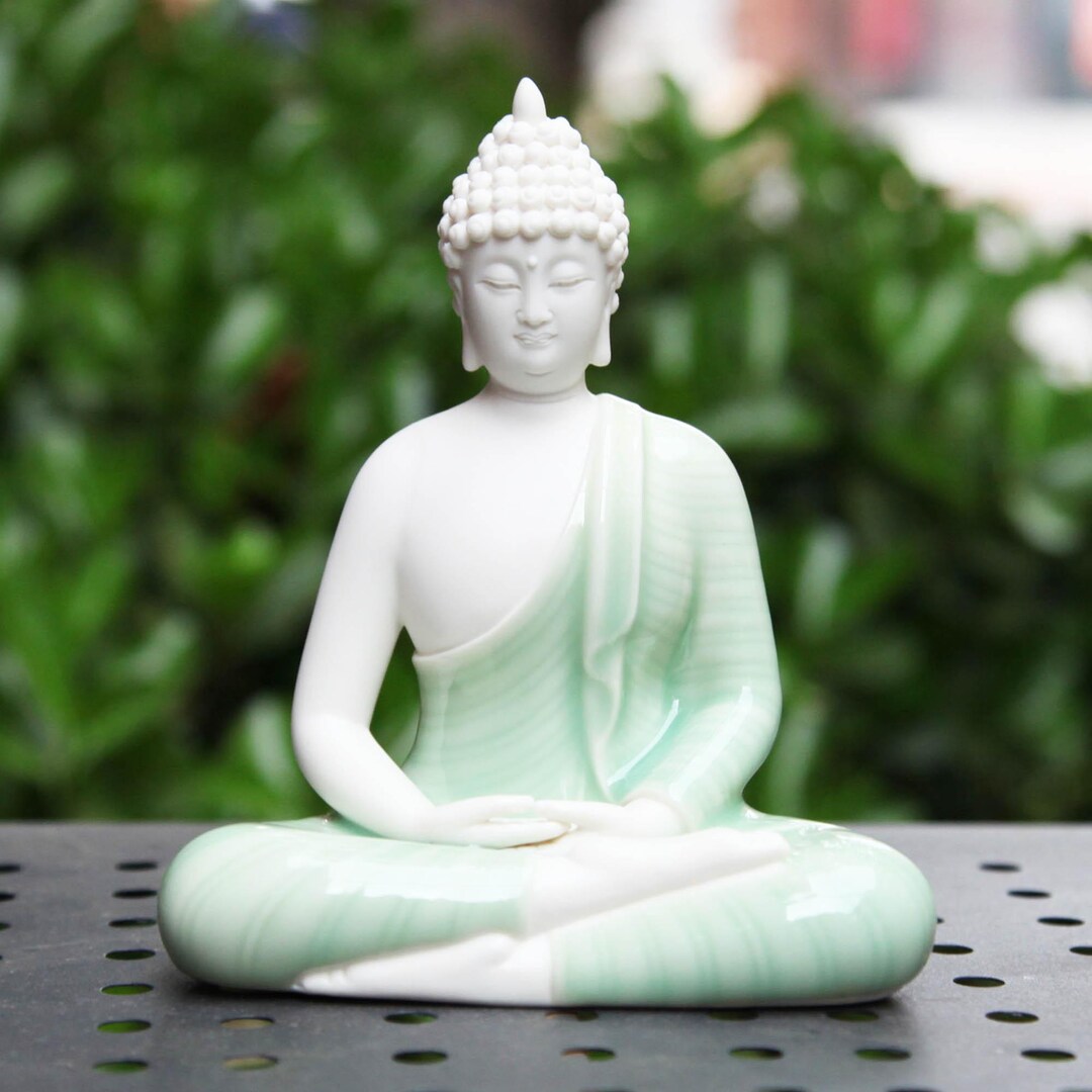 Zen Ceramic Buddha Statue, Sakyamuni Buddha, Home Furnishings ...