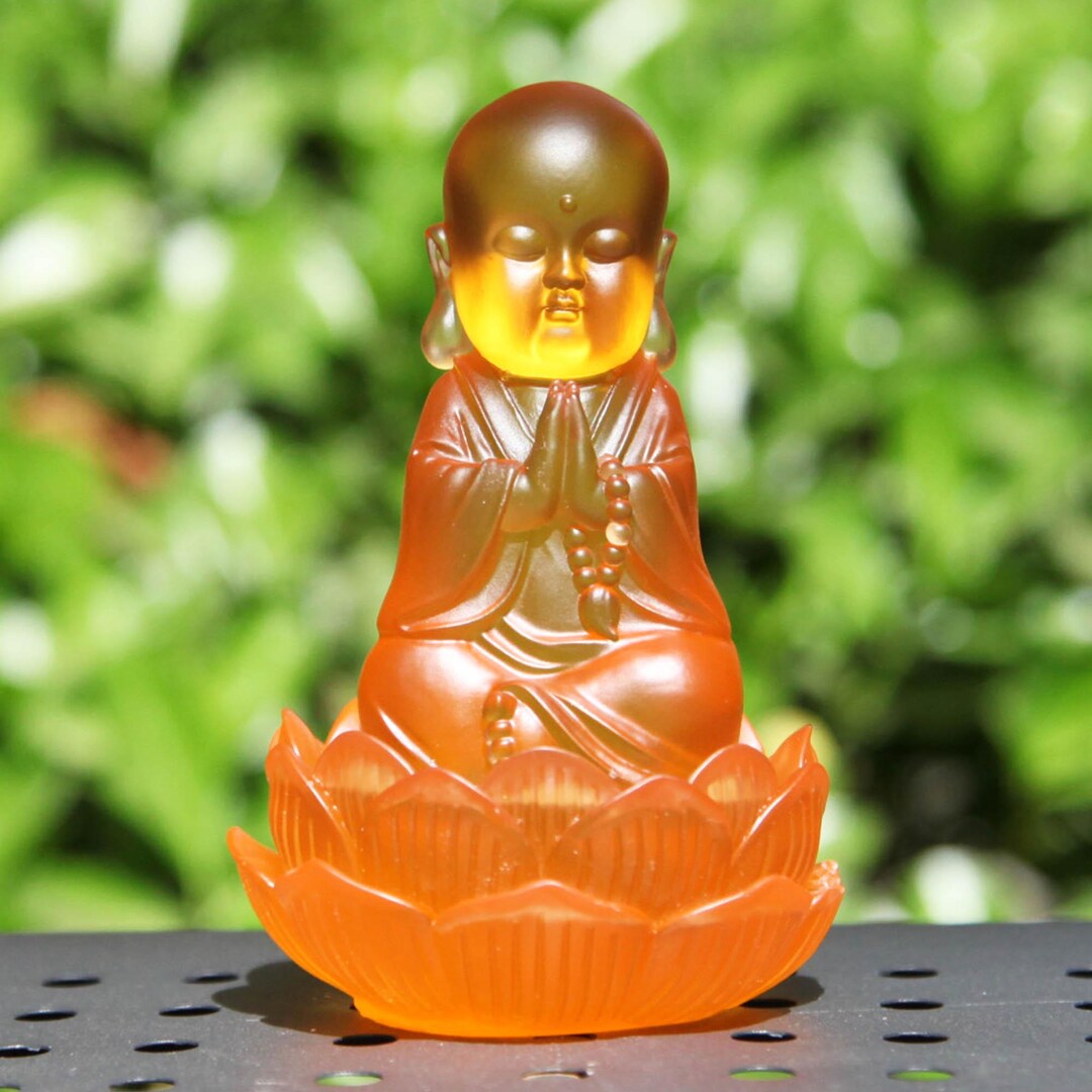 Resin Baby Buddha Statue: Amber Tone Home Altar Decor - Etsy