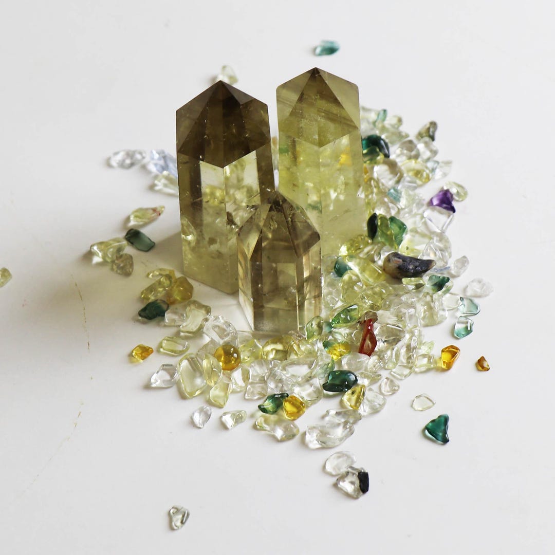 Raw Citrine Crystal Column: Natural Home Decor Ornament - Etsy