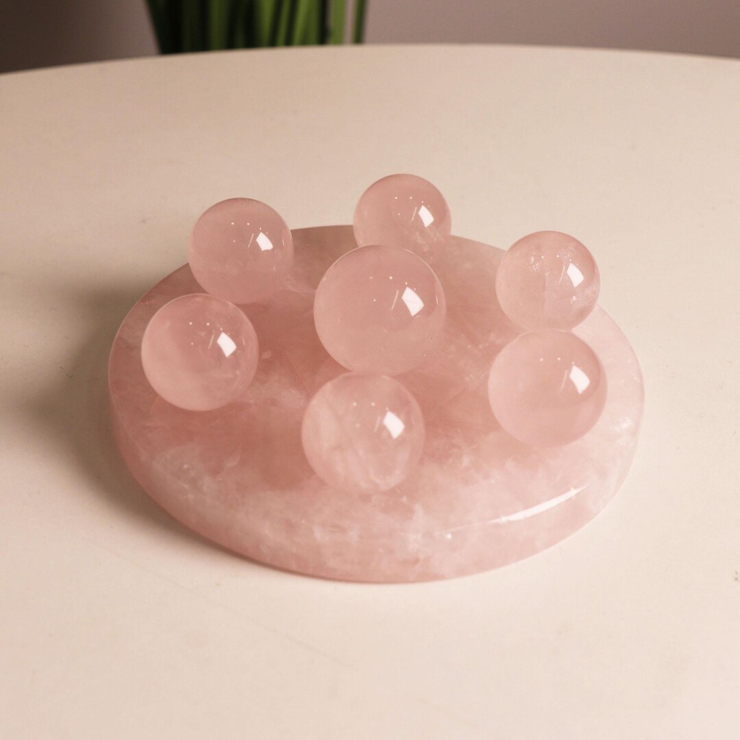 Pink Crystal Ball Seven-star Array: Handmade Rose Quartz Ornament - Etsy