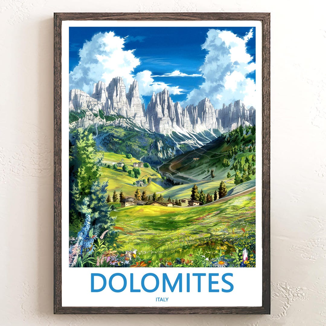 Dolomites Print Wall Art Dolomites Italy Travel Poster Art Print ...