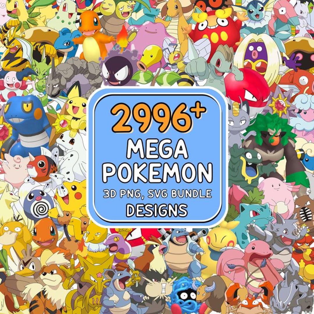 Pokemon SVG Bundle Pokemon Png Pikachu Layered Digital Vector Files ...