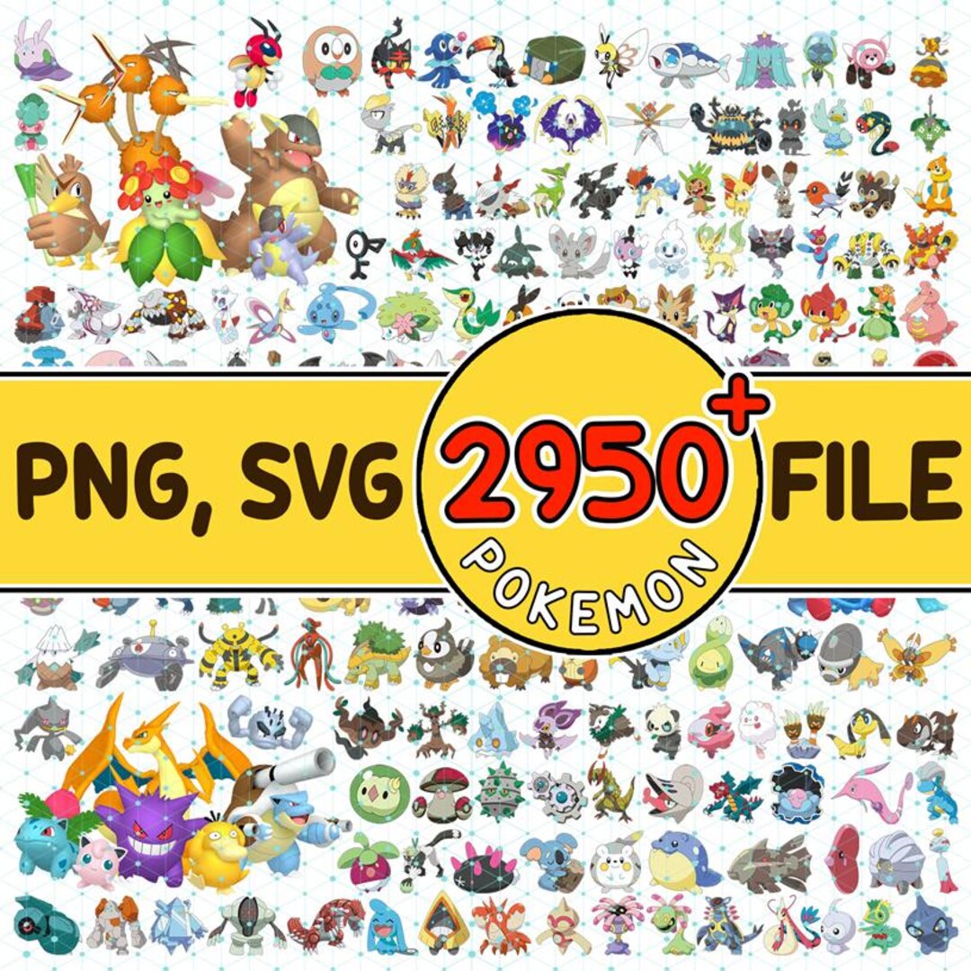 3000 Pokemon Layered Bundle Files, Pokemon Bundle, Pokemon Clipart ...