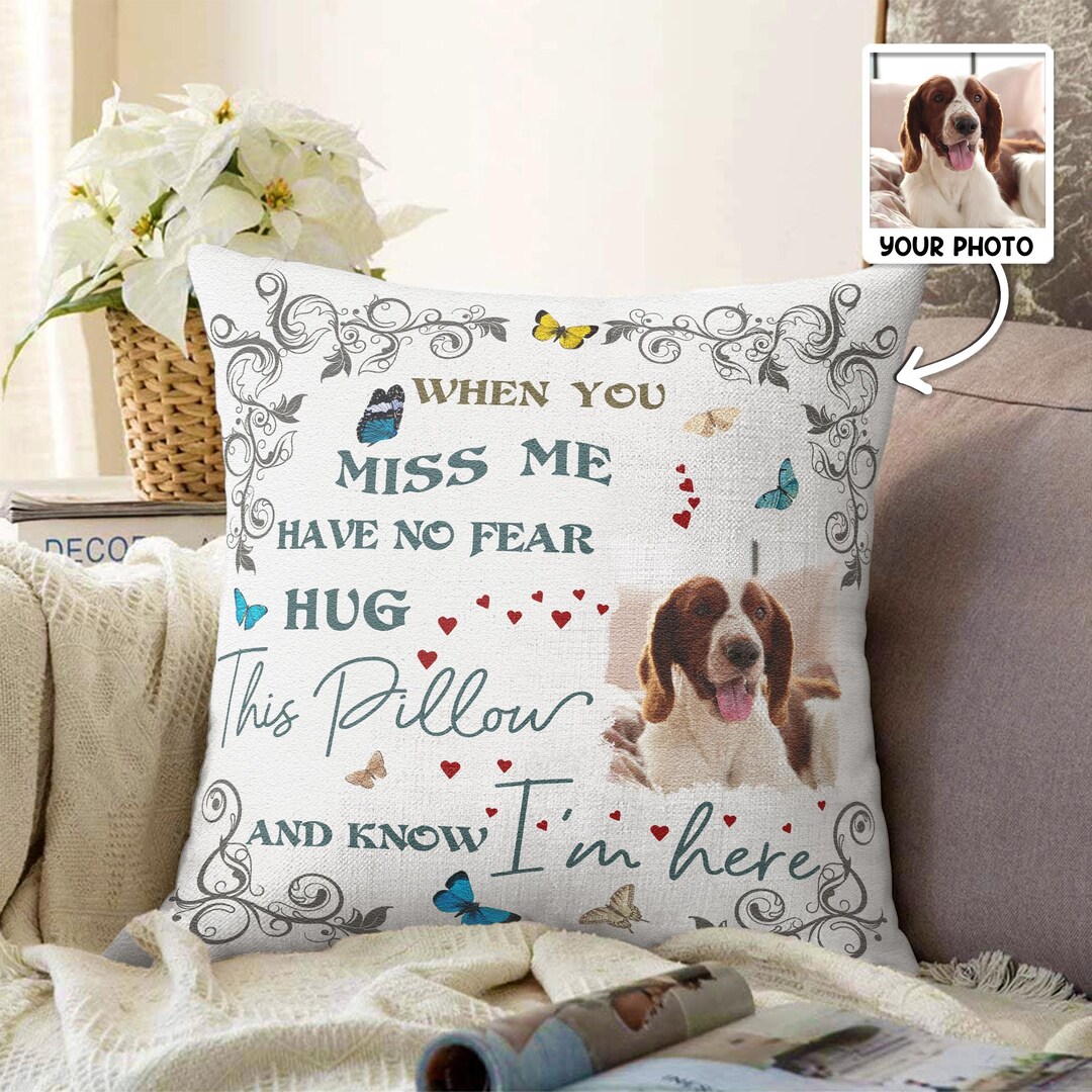 Custom Pet Photo Memorial Pillow, Dog Remembrance Cushion - Etsy