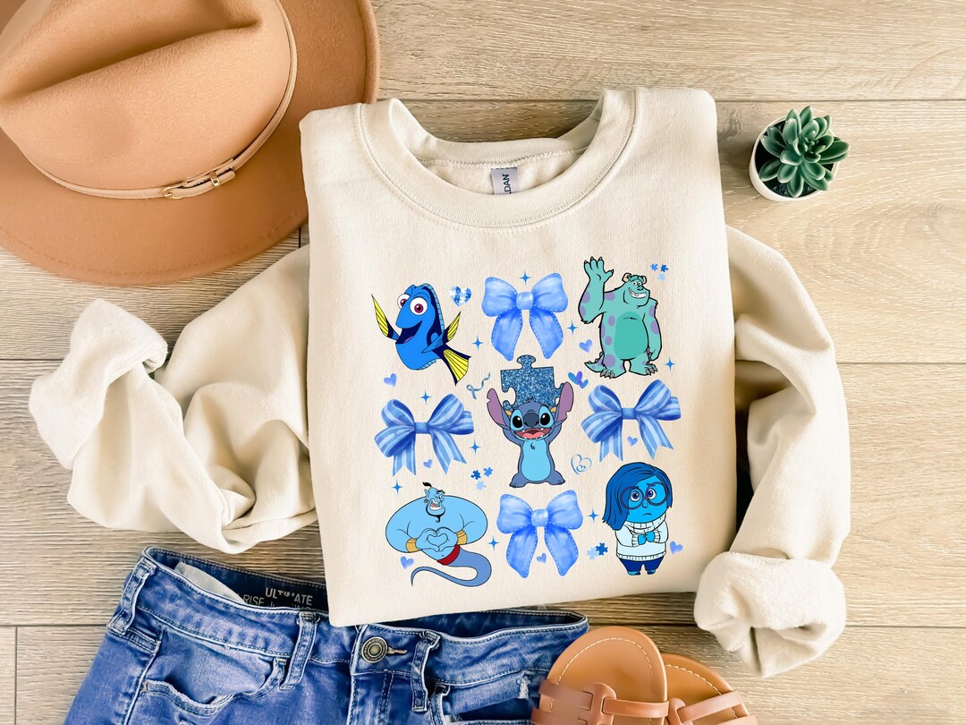 Coquette Bows in April We Wear Blue Disney Autism Awareness Shirt ...