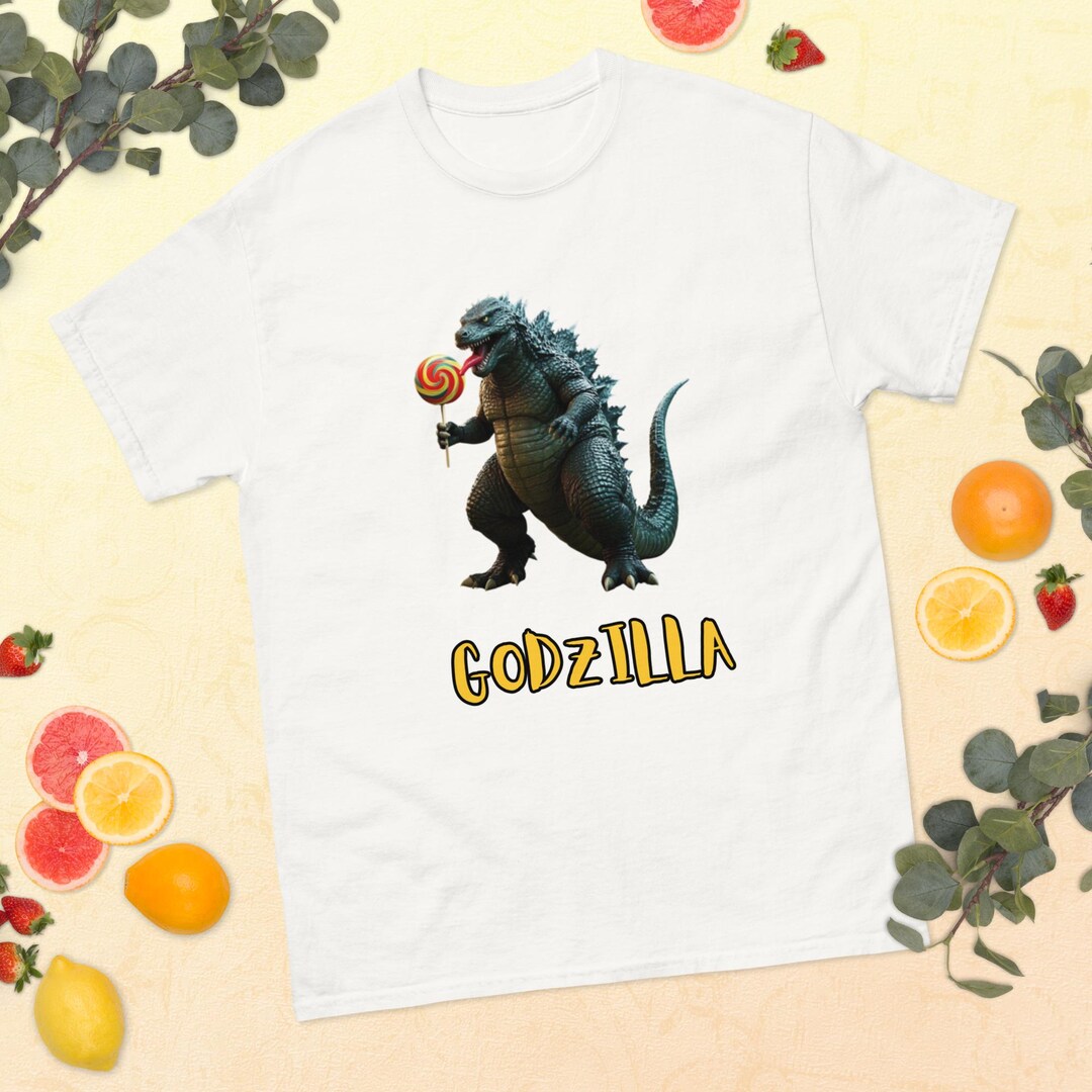 Godzilla Enjoying Lollipop, Sweet Tooth Monster Unisex Classic Tee - Etsy