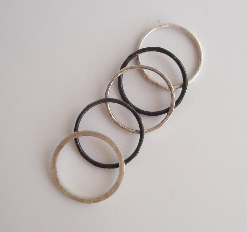 Sterling Silver Stacking Rings - Set of 5 Sterling Silver Stackable ...