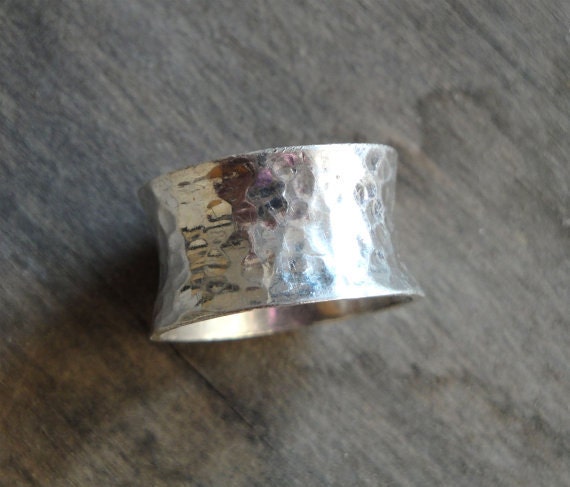 Handmade Hammered Sterling Silver Mens Ring Unisex Ring - Etsy