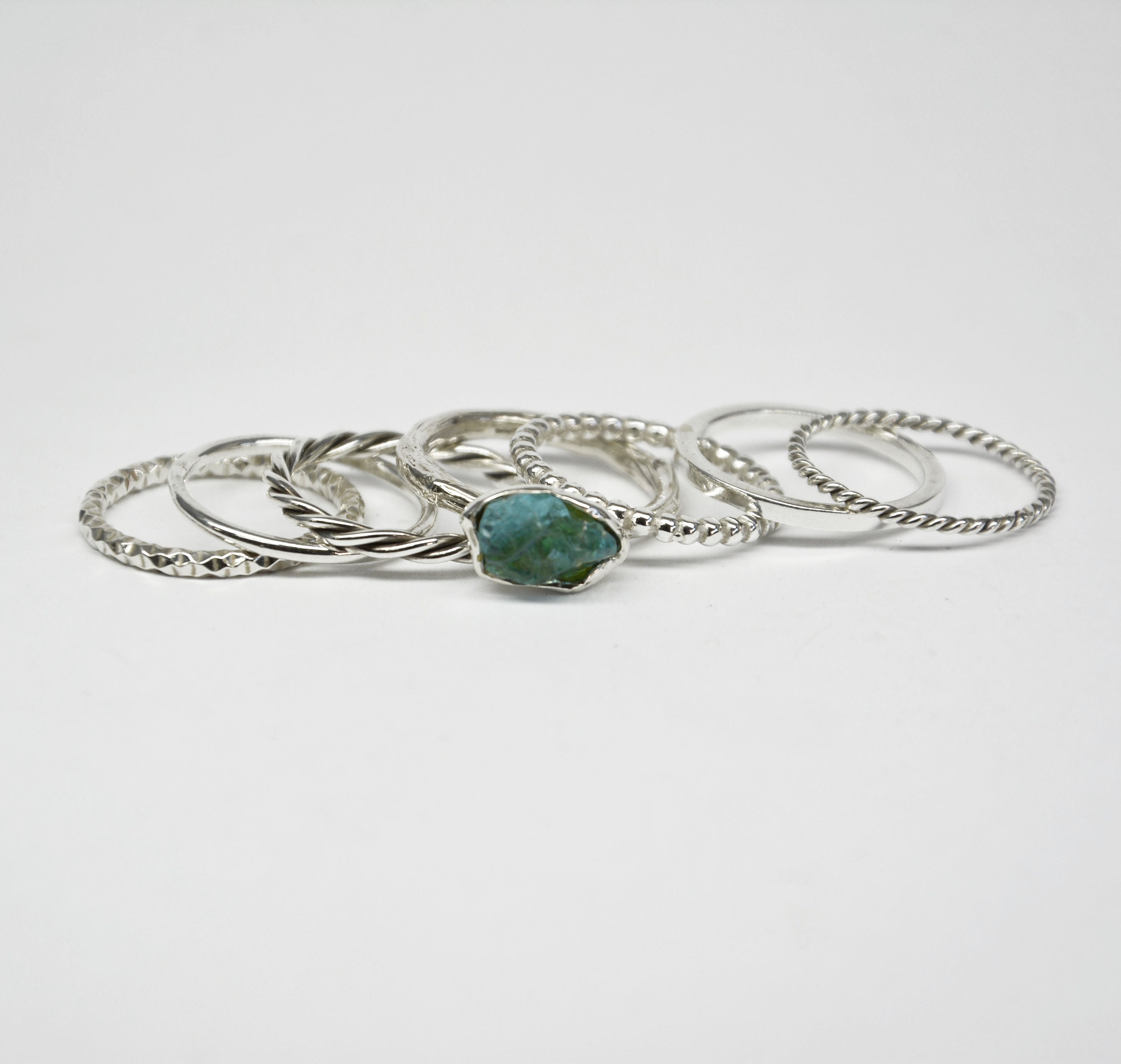 Silver Stacking Rings Set Stackable Rings Silver Stack | Etsy