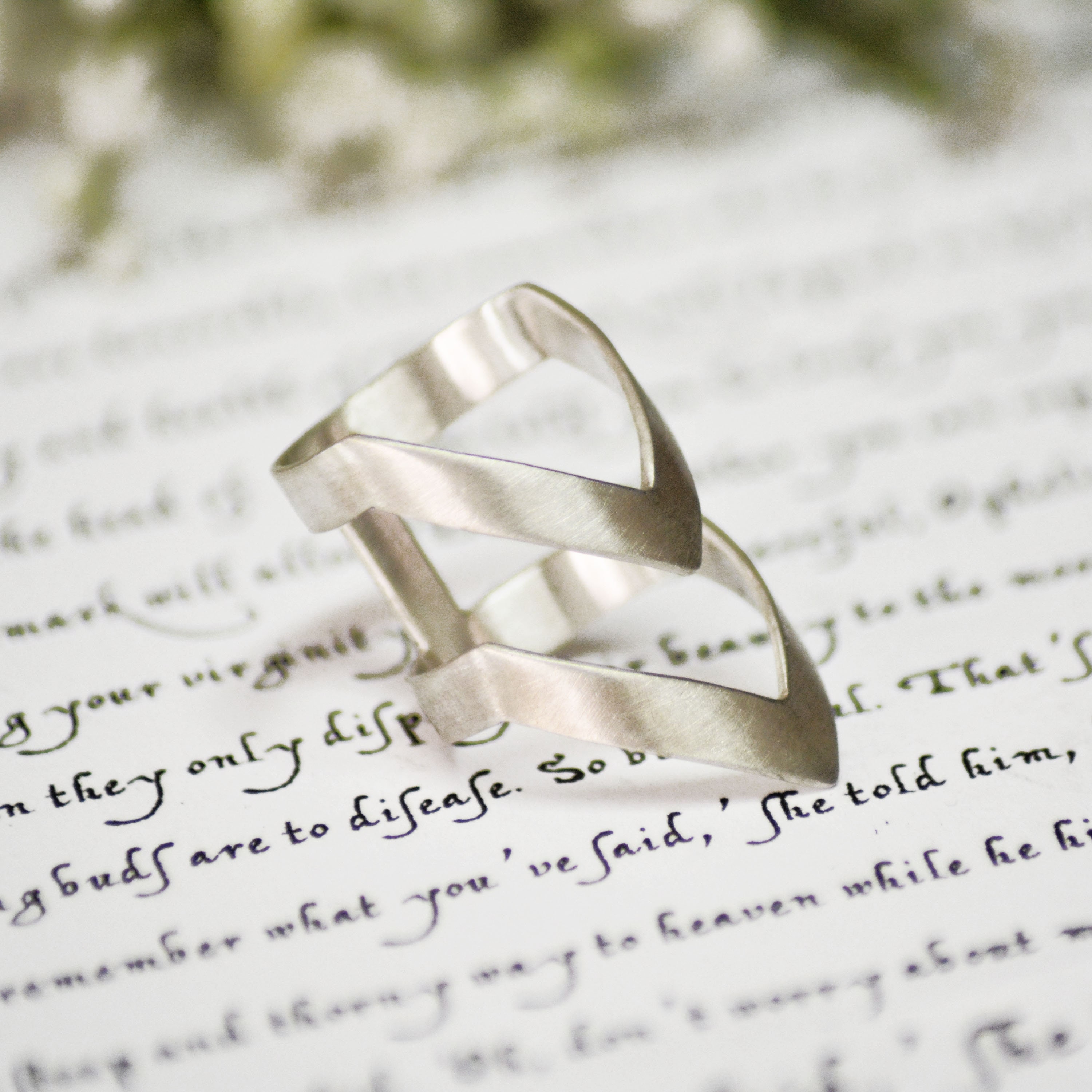 Silver Chevron Ring Double V Minimal Silver Ring, Silver Statement ...