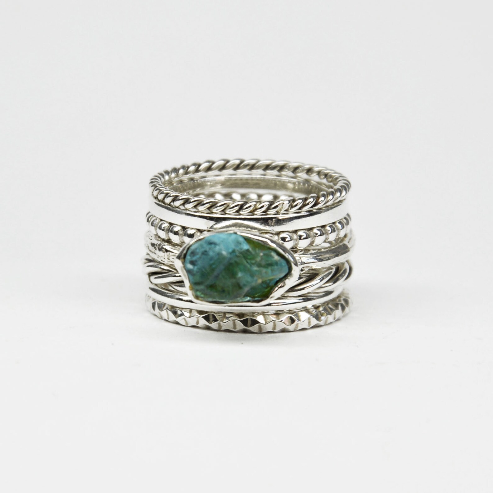 Silver Stacking Rings Set Stackable Rings Silver Stack - Etsy