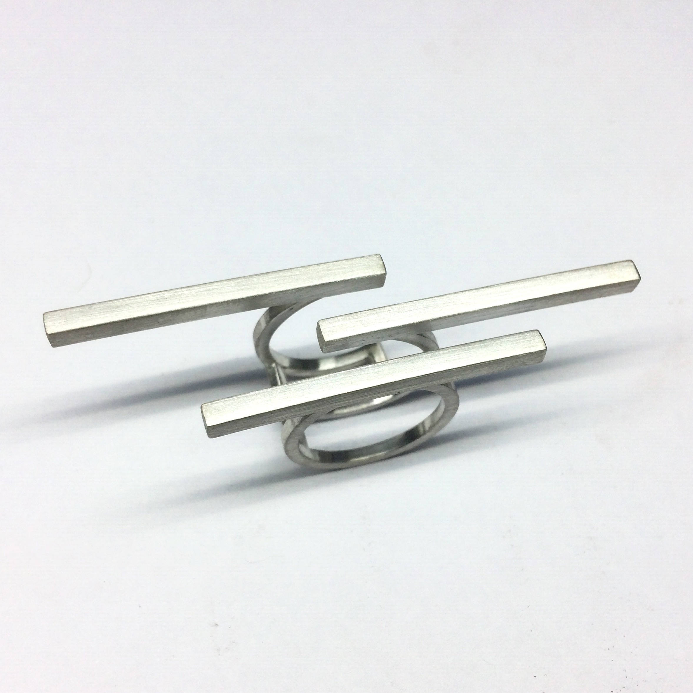 BIG Statement Ring Silver Line Ring Silver Statement Ring | Etsy