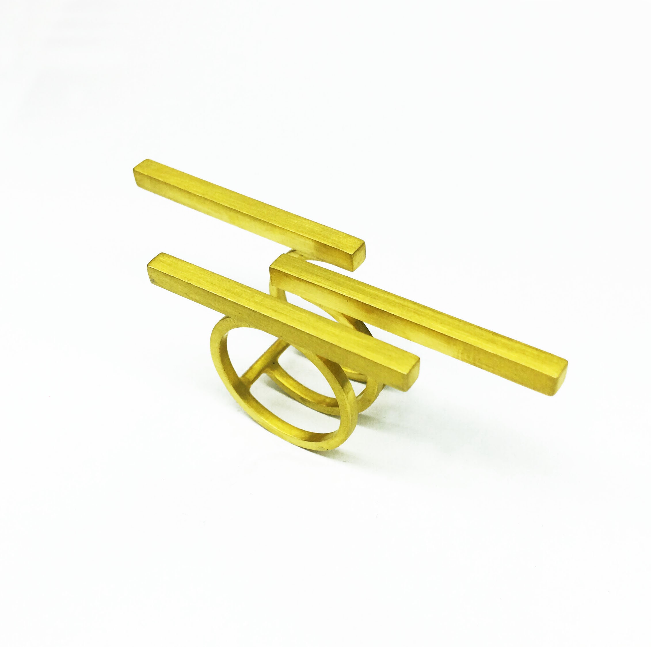 BIG Gold Statement Ring, Gold Line Ring, Gold Statement Ring, Gold Bar ...
