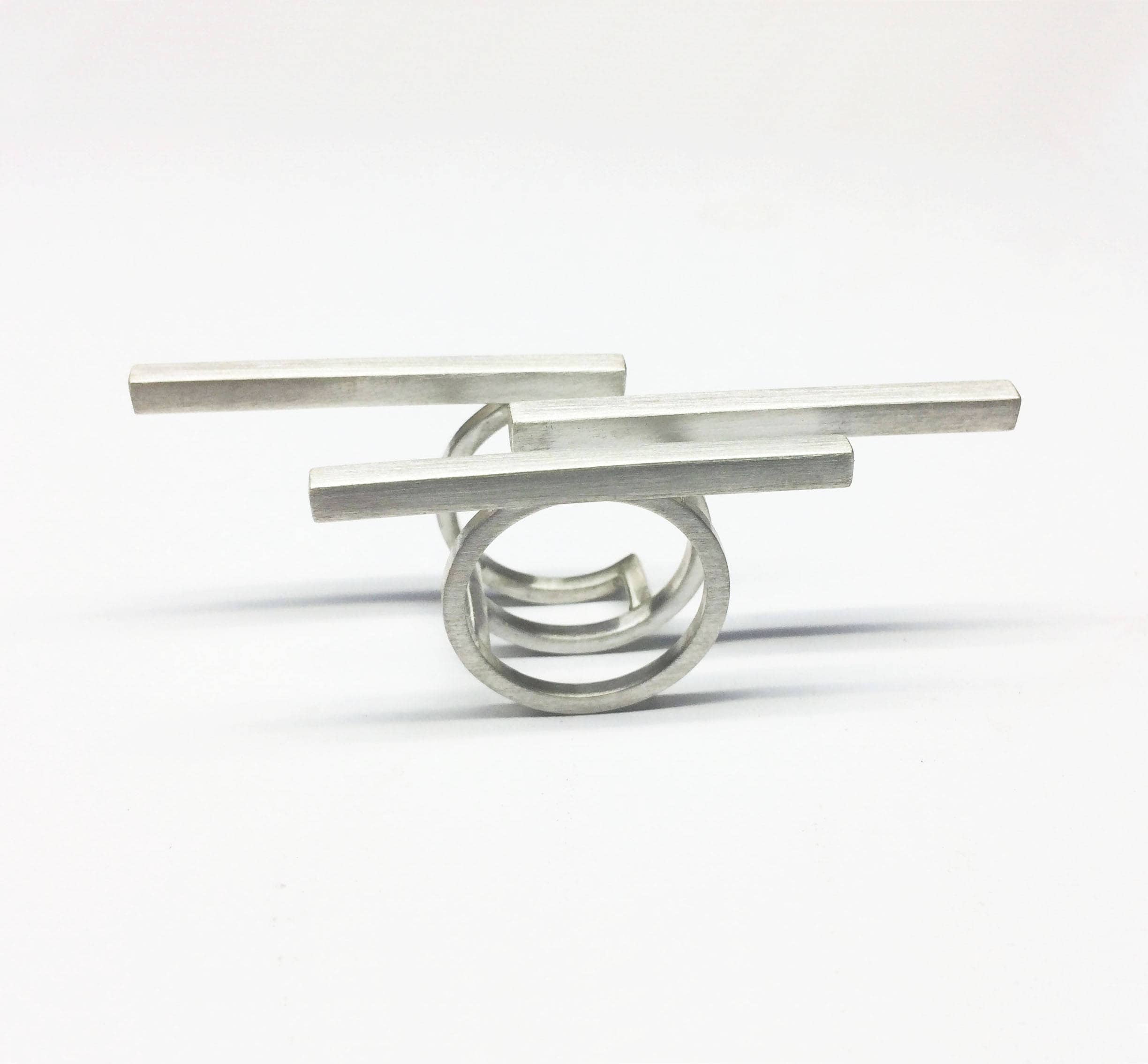 BIG Statement Ring Silver Line Ring Silver Statement Ring | Etsy