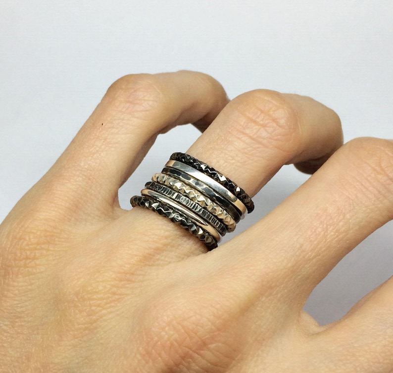 Silver Stacking Rings Stackable Rings Silver Stack Rings - Etsy