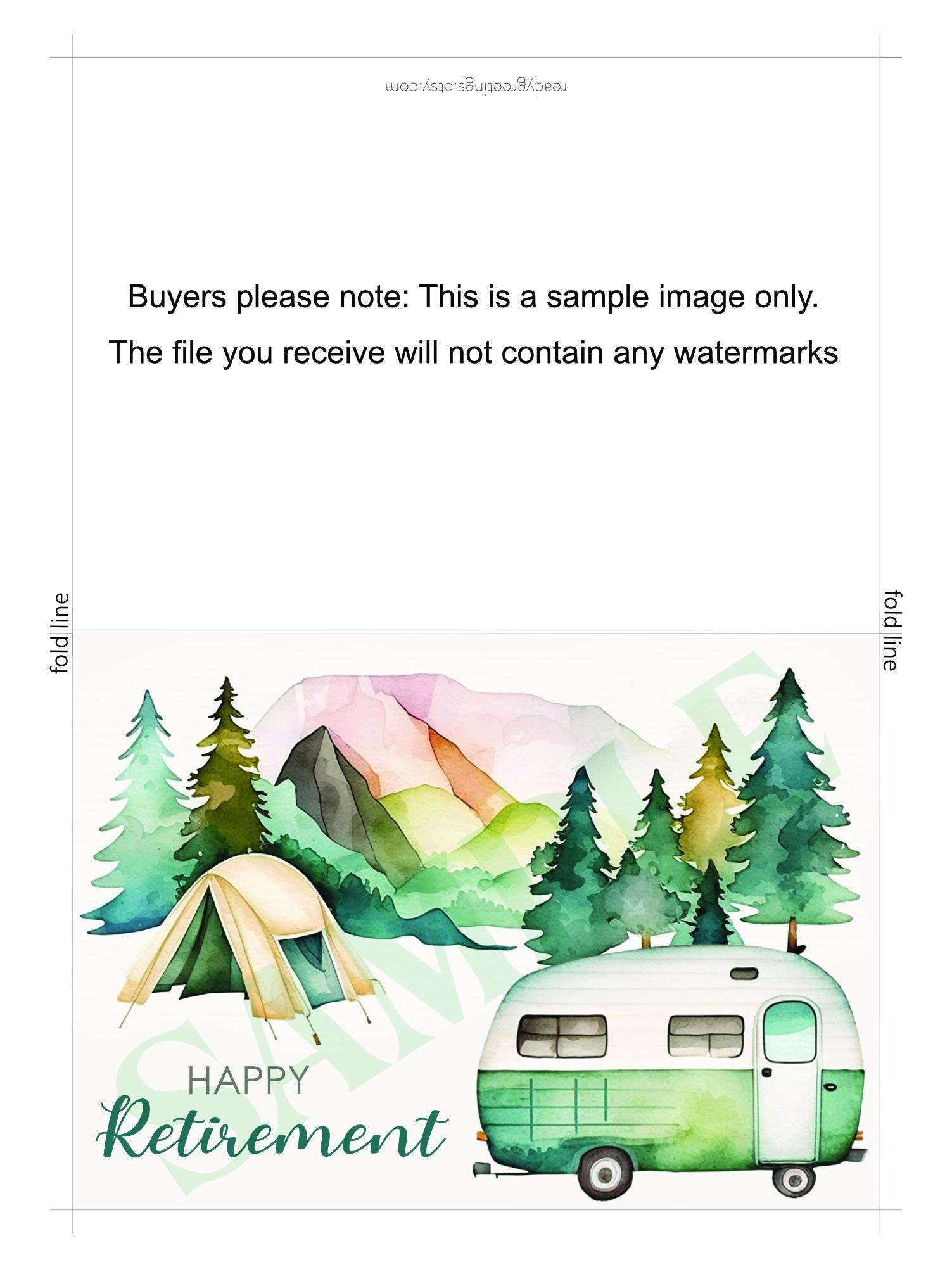 Retirement Card - DIGITAL Download - Printable Caravan RV Motorhome ...