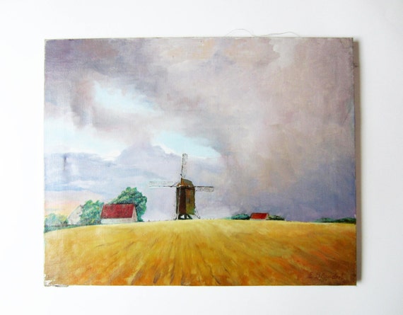 OIL PAINTING on canvasFrench Flanders landscapesigned E. | Etsy