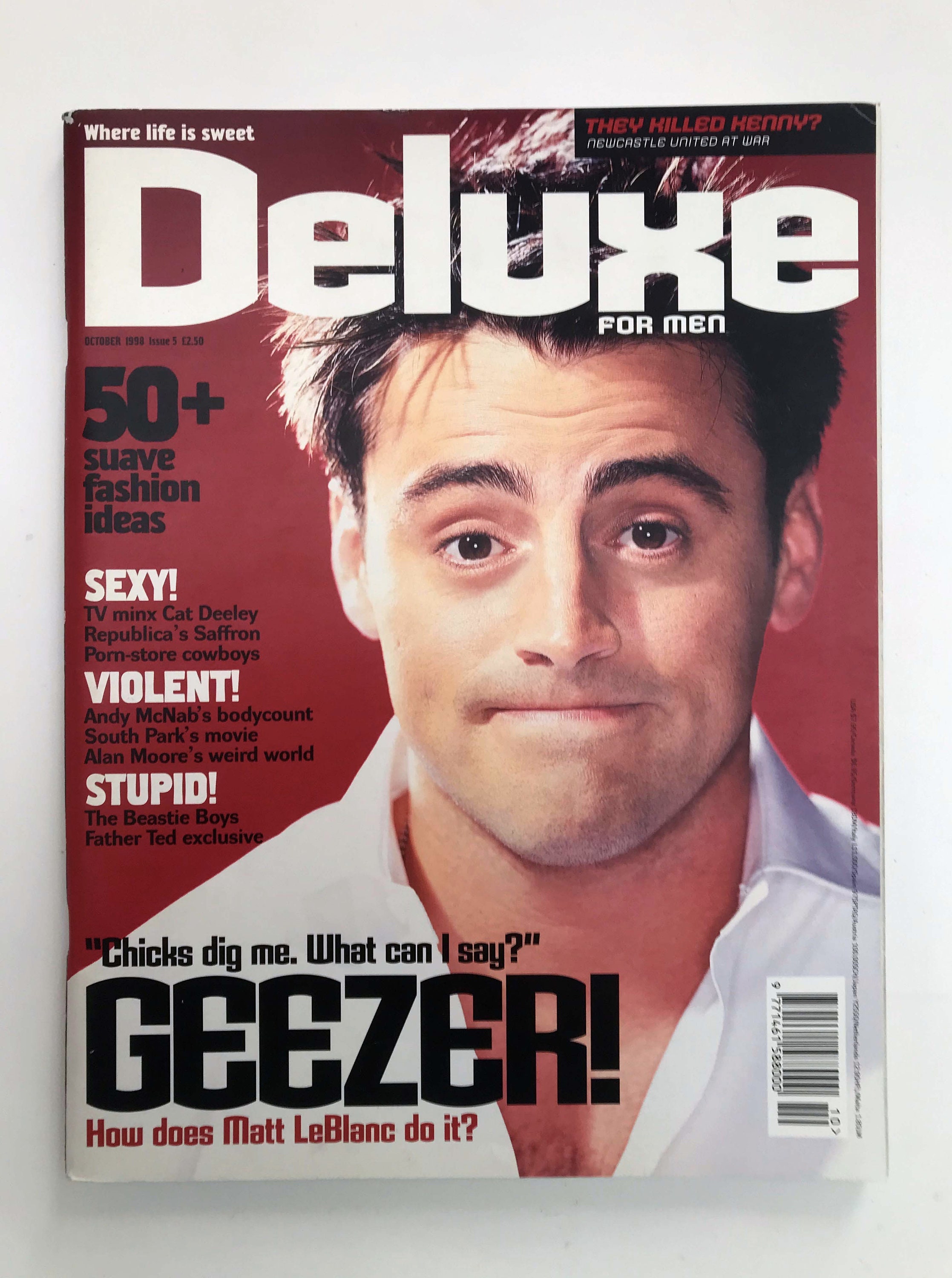 DELUXE for men⎥vintage 90s UK magazine⎥Issue 5⎥Matt LeBlanc cover⎥1998 ...