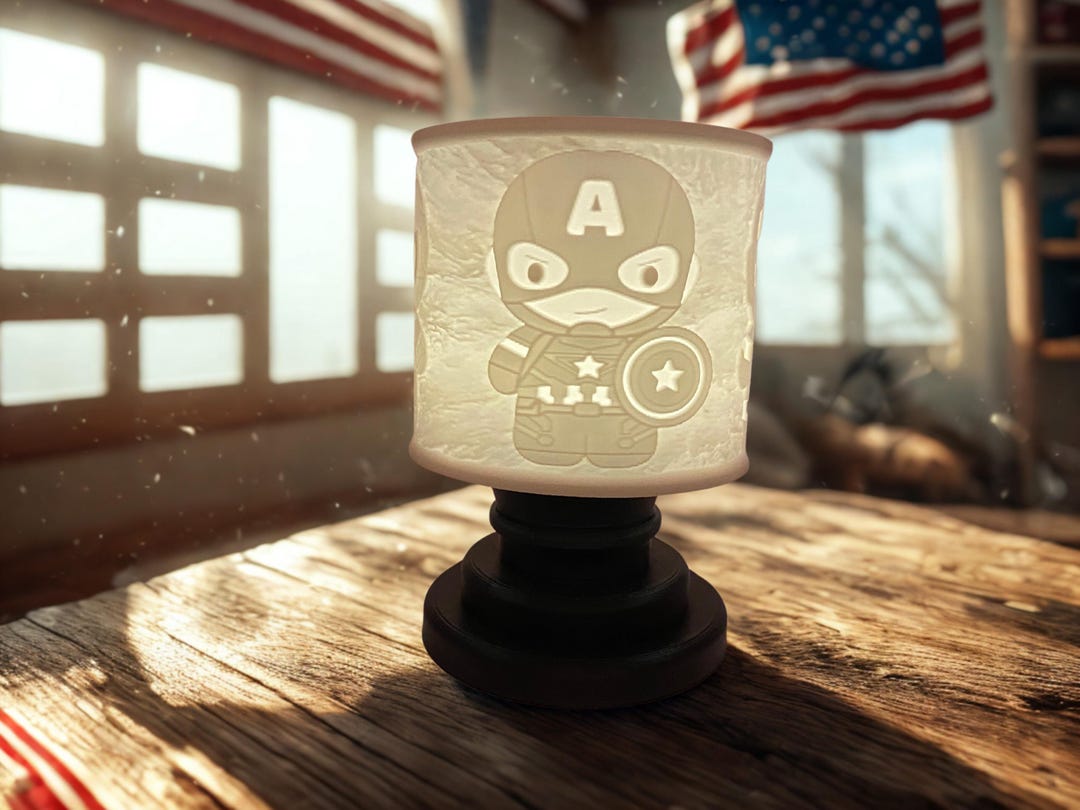 3D Printed Lithophane Lamp, Comics Design, Kids Night Light - Etsy