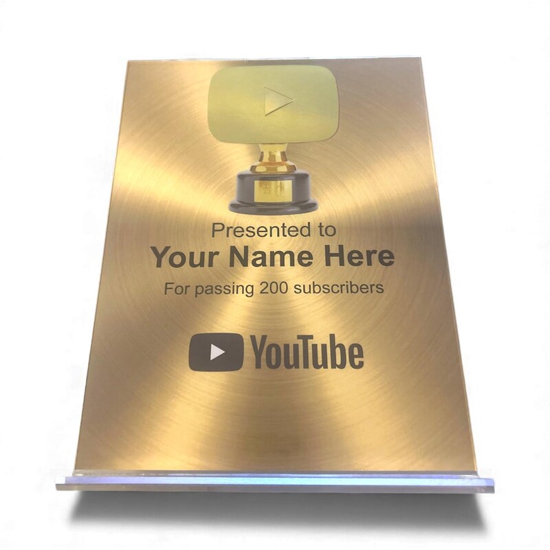 Youtube Plaque 100k - Etsy