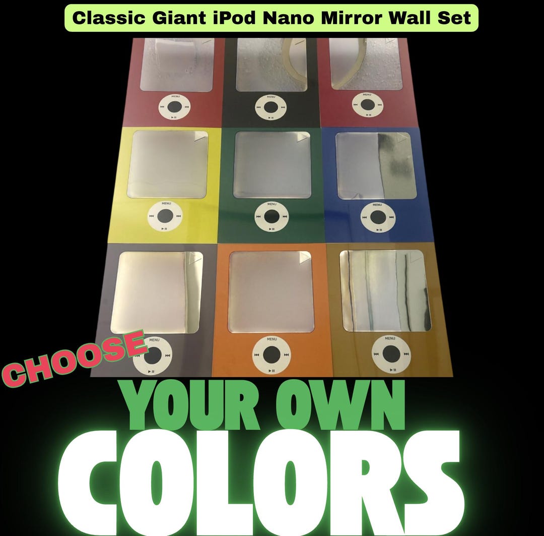 9 Piece Giant Classic Ipod Nano Mirror Set | Choose Your Own Colors! - Etsy