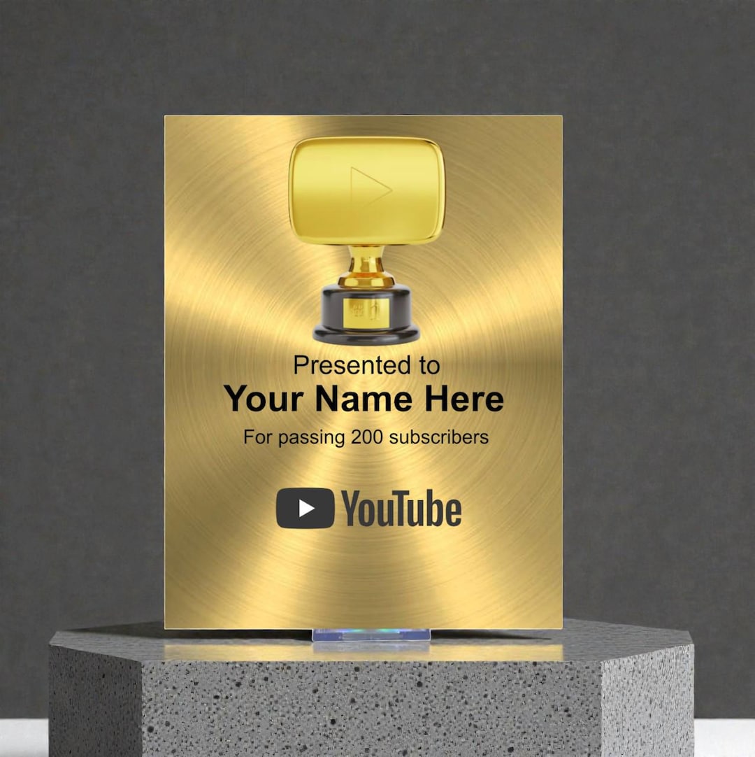 Youtube Gold 3D Trophy Customized Award | 8x10 Photo Plaque | Made of ...