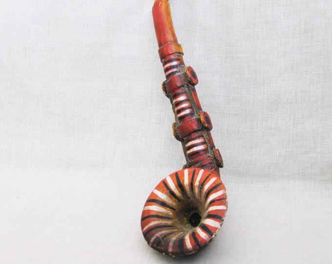 Vintage Hand Carved Folk Art Wooden Saxaphone, Musical Instrument ...