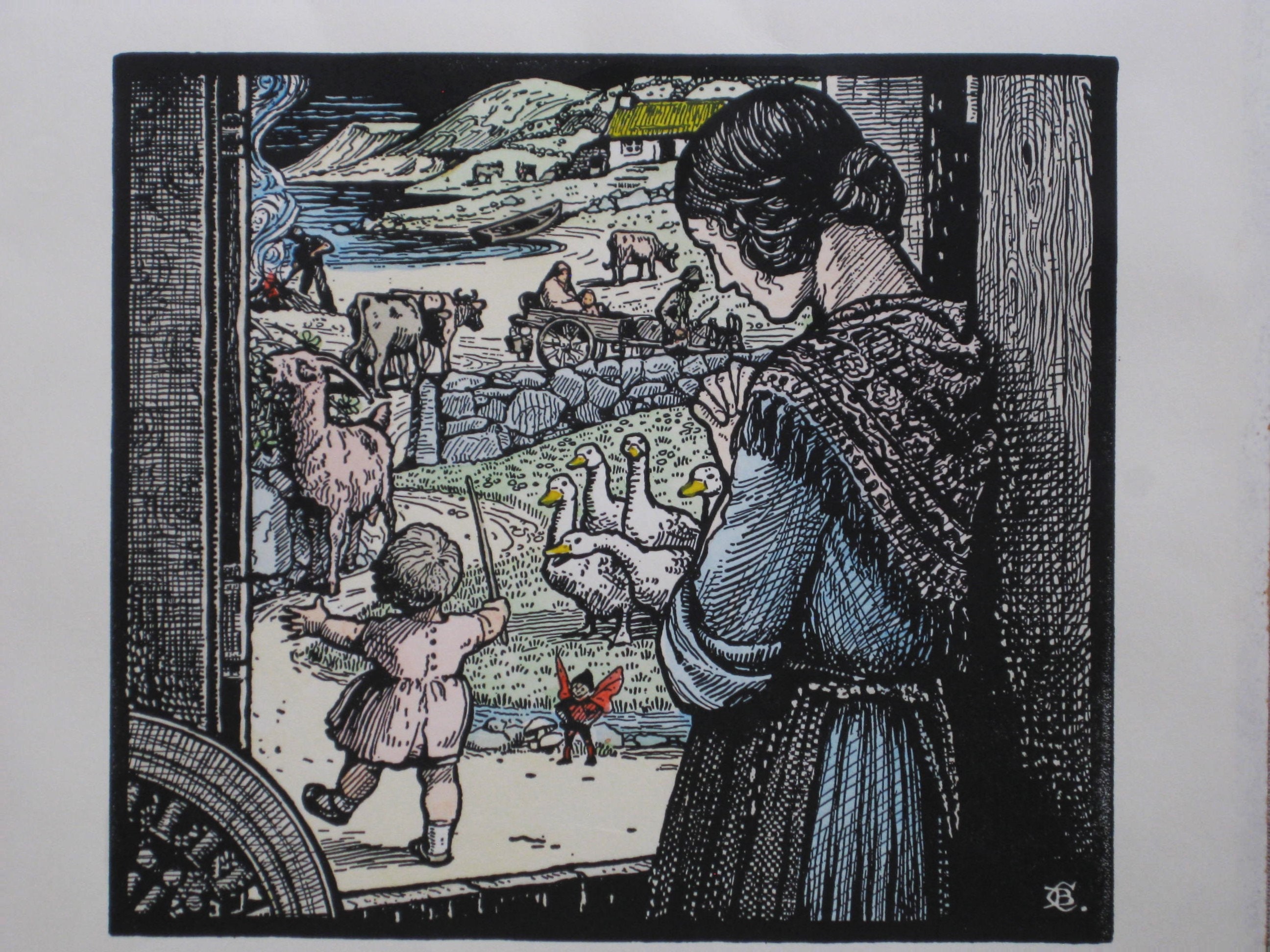 Vintage Cuala Press Hand Colored Print 239, Mother and Child, Religious ...