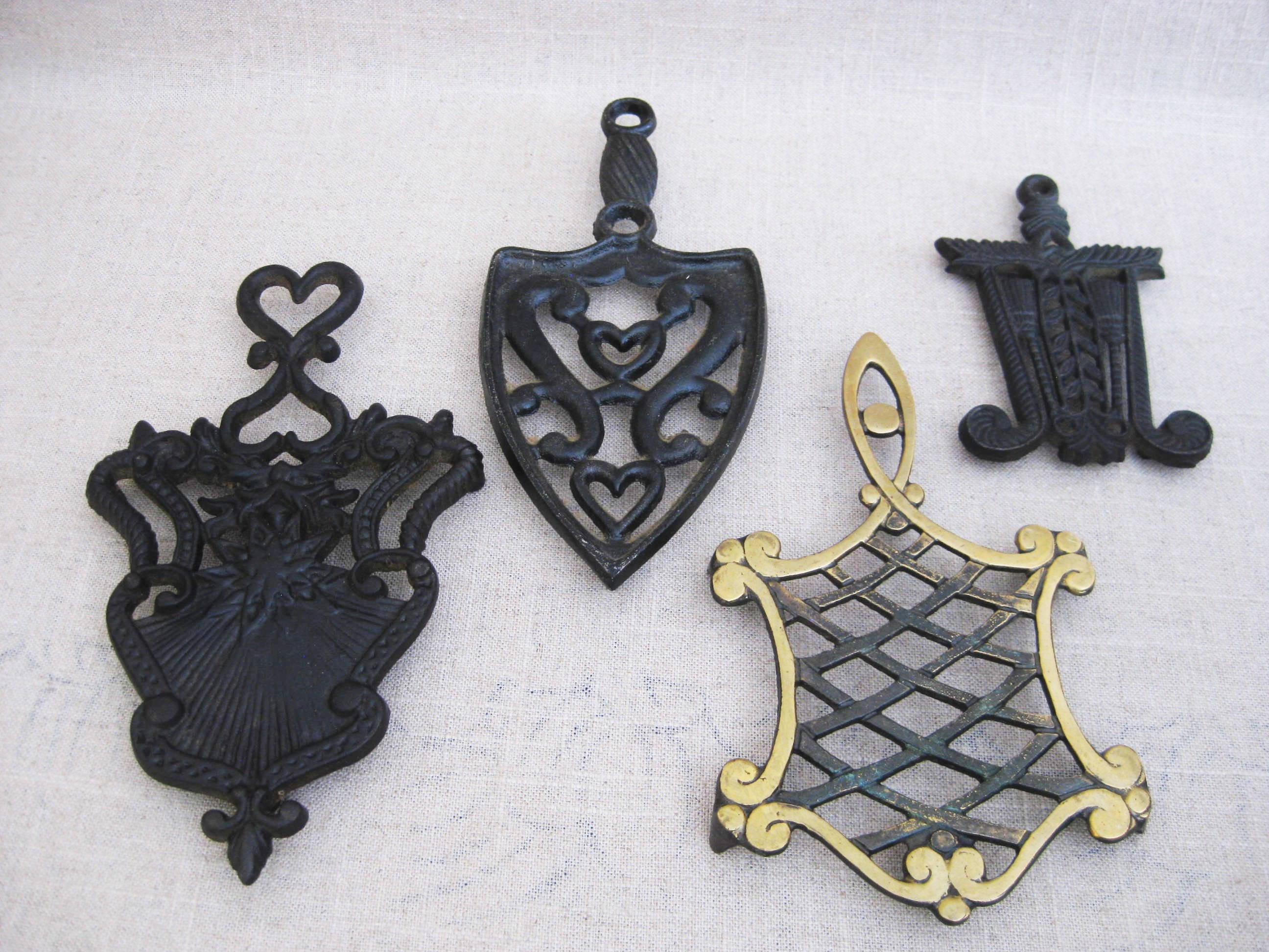 Vintage Metal Trivet Collection, Kitchen Decor, Serving and Entertaining