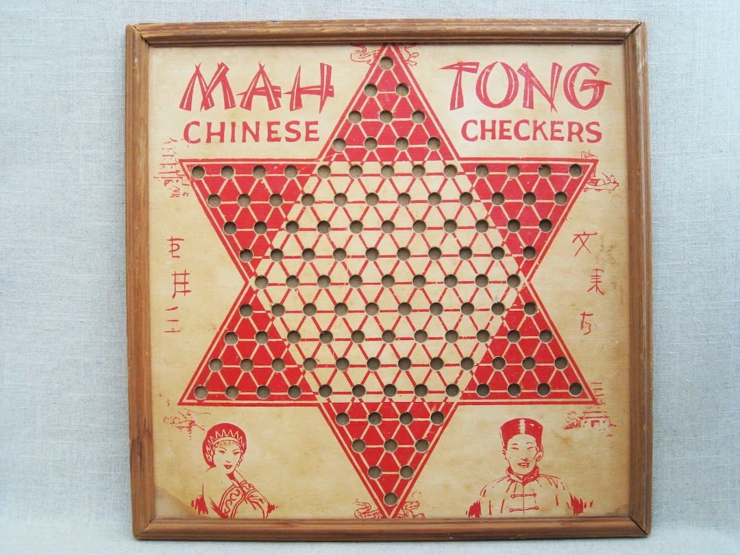 Vintage Wooden Chinese Checker Board Rustic Cabin Decor - Etsy