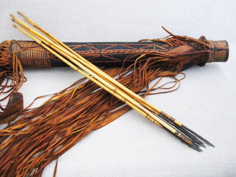 Vintage African Quiver and Arrows, Tribal Home Décor Rustic Cabin ...
