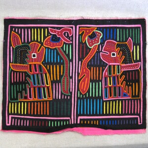 Vintage Mola Folk Art Textiles, South American Cuna Panama Wall Hanging ...