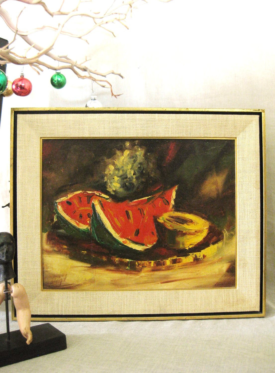 Vintage Fruit Still Life Painting, Framed Original Fine Art, Mid ...