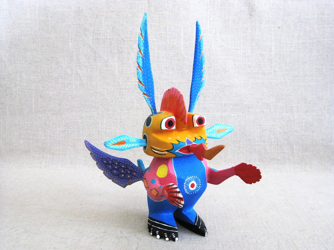 Vintage Folk Art Alebrijes Animal Carving Mexican Oaxaca Painted ...