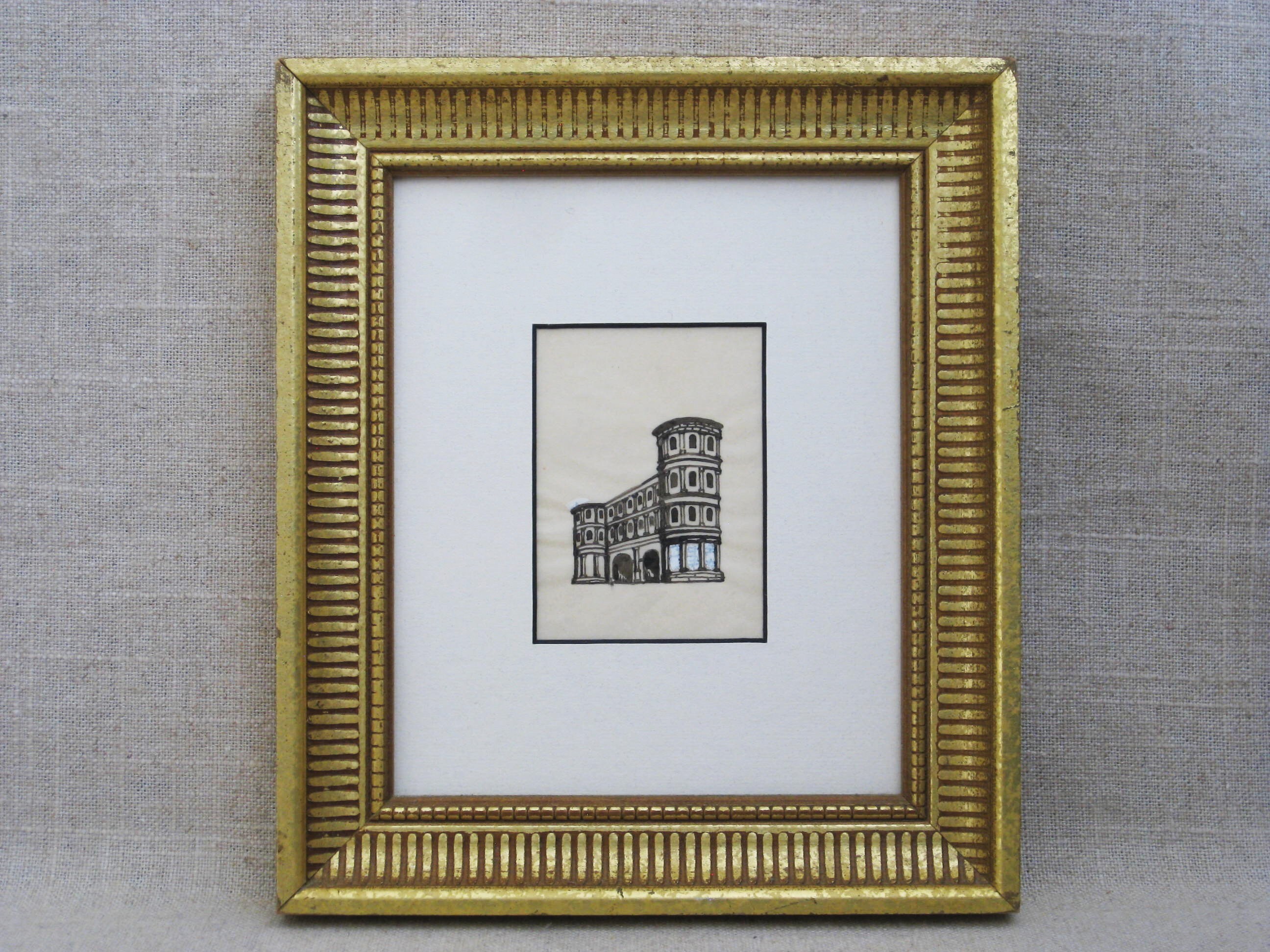 Vintage Architectural Pen and Ink Drawing, Architecture Art, Framed ...
