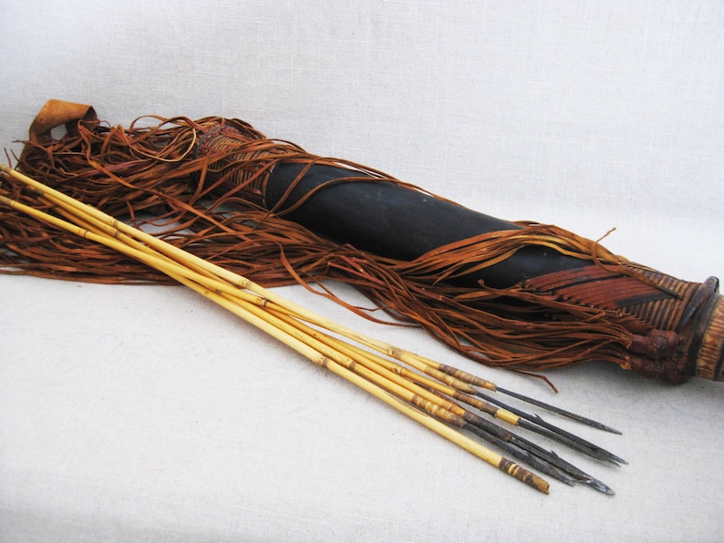 Vintage African Quiver and Arrows, Tribal Home Décor Rustic Cabin ...