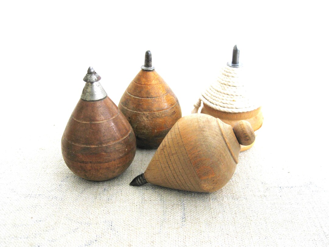 Vintage Wooden Top Toy Collection, Group of 4, Man Cave and Nursery Décor - Etsy