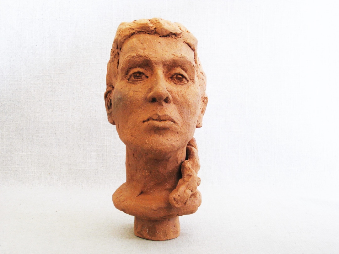 Vintage Female Bust Ceramic Sculpture Studio Pottery Figures by Hilda ...