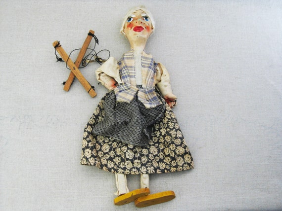 Vintage Female Marionette String Puppet Mexico Souvenir - Etsy