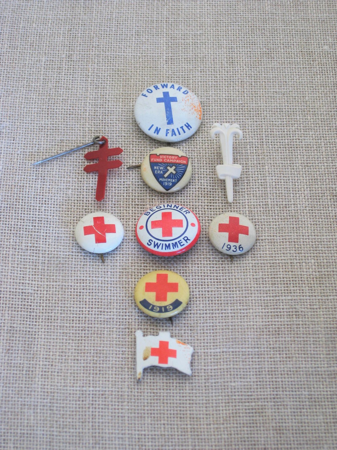 Vintage Red Cross Buttons Collection, Lapel Pin Mid-century Military ...
