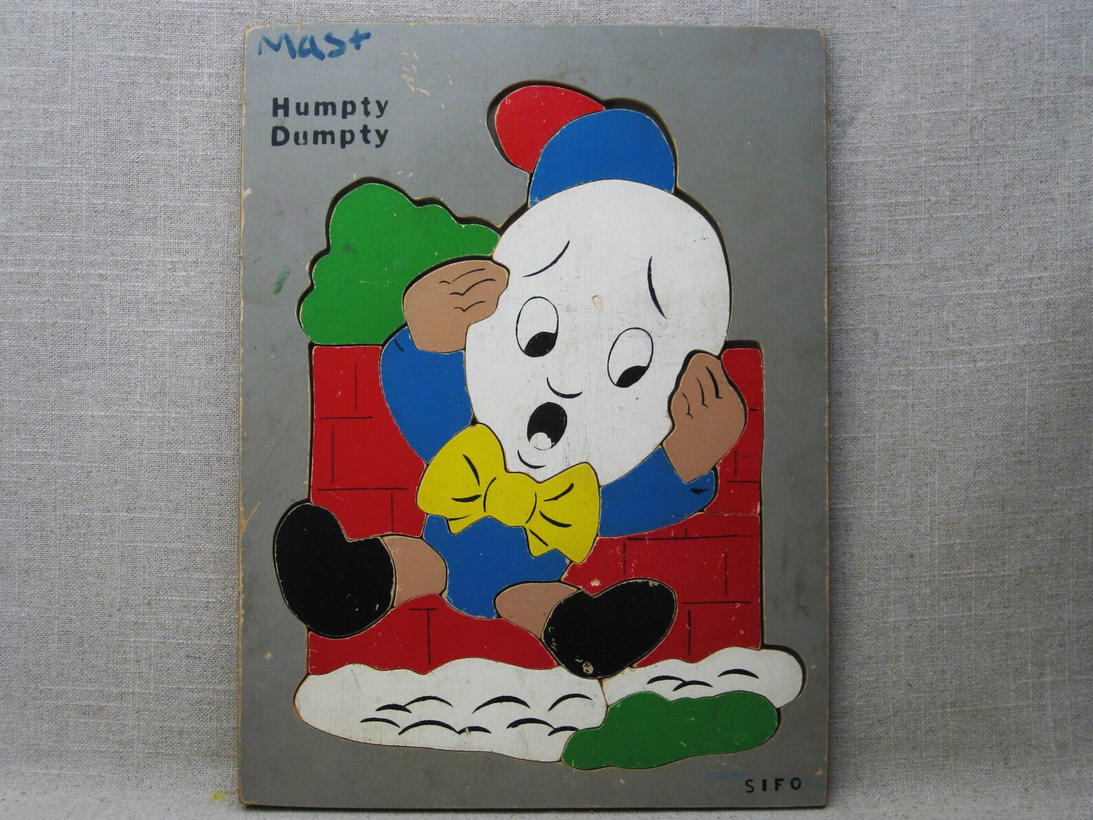 Vintage Wooden Jigsaw Puzzle, Humpty Dumpty, Children's Toys, Sifo ...