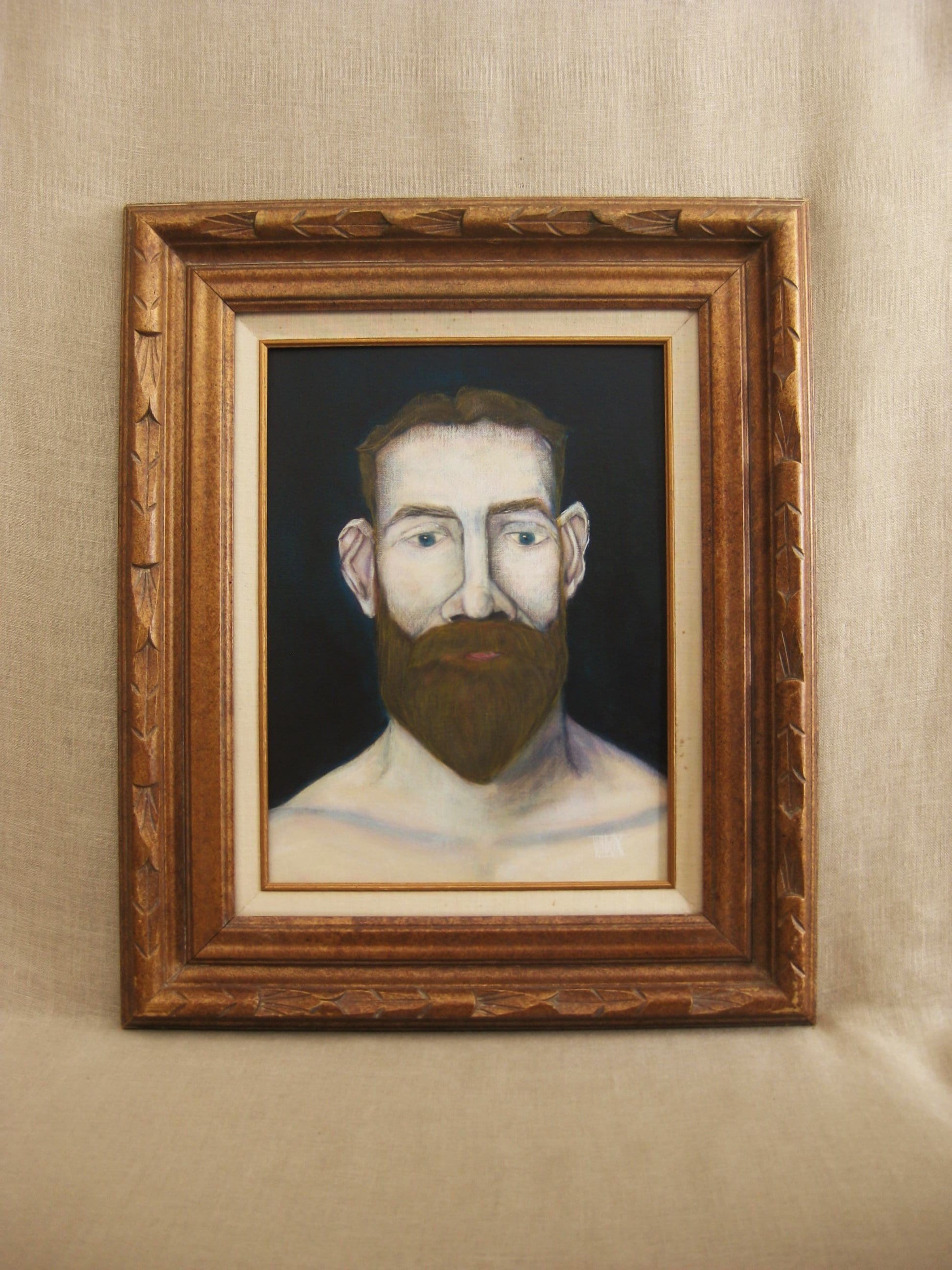 Framed Contemporary Original Fine Art Male Portrait Painting of Men ...