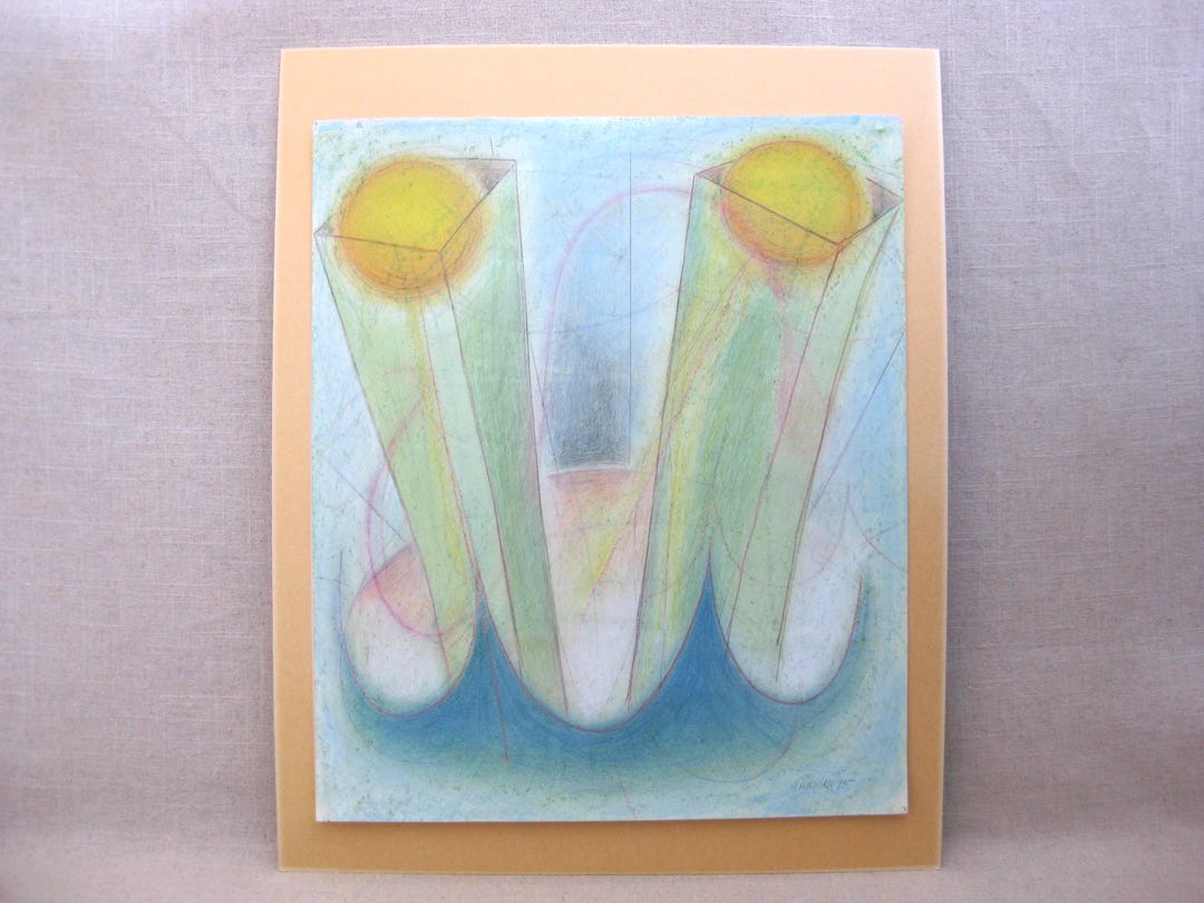 Surreal Abstract Drawing, Original Colored Pencil, Latin American Art ...