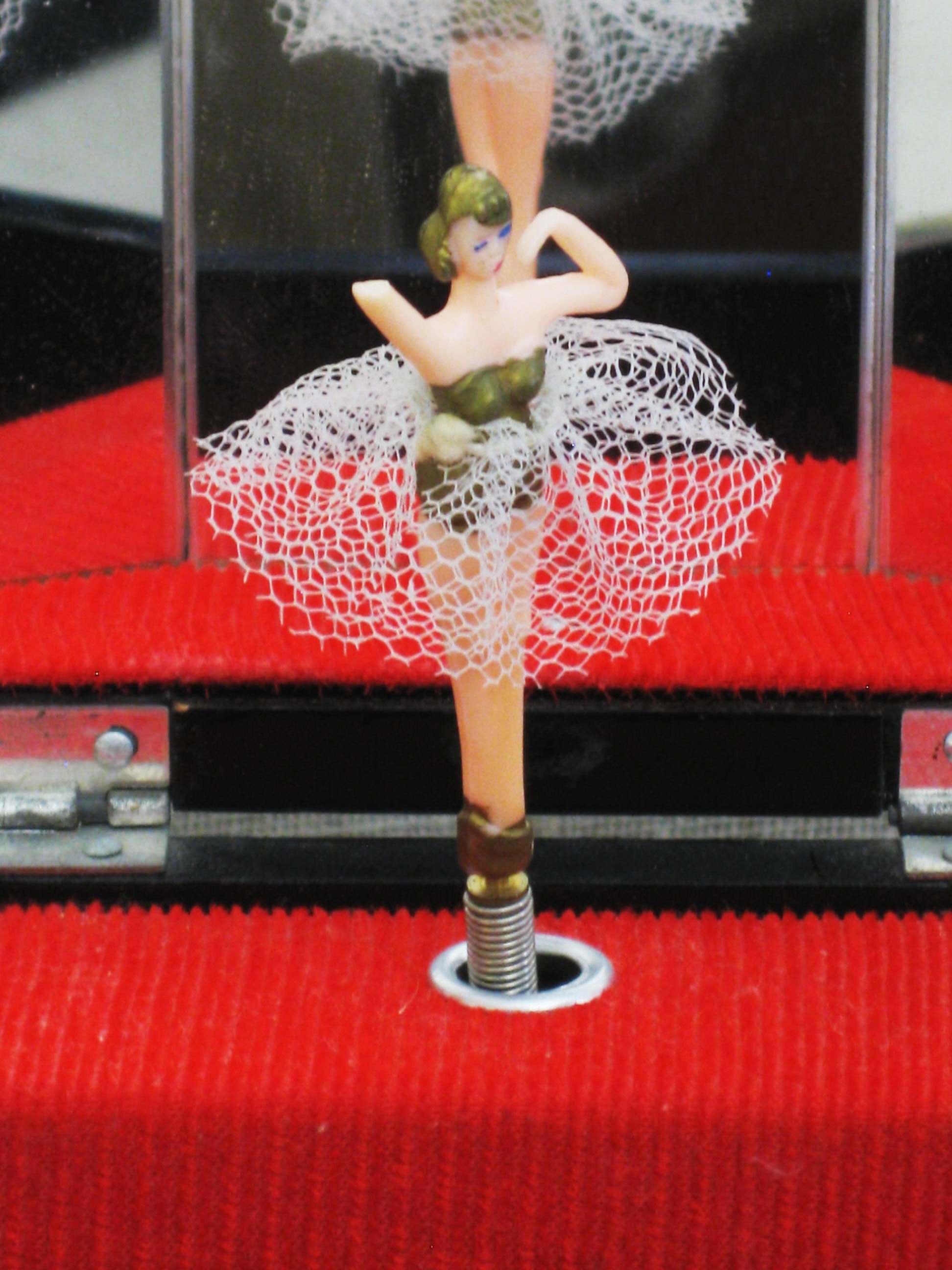 Vintage Mid-Century Black Lacquer Jewelry Music Box, Ballerina Dancer ...