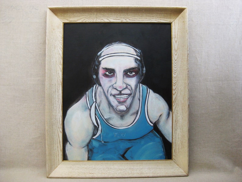 Surreal Modern Male Portrait Painting, Original Contemporary Framed ...