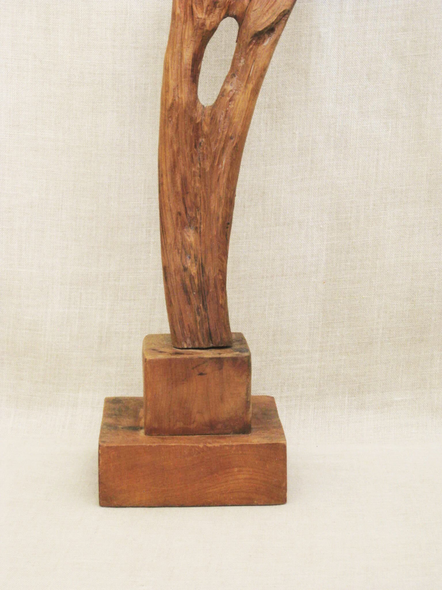 Vintage Folk Art Handmade Natural Wood Sculpture, Organic Art ...